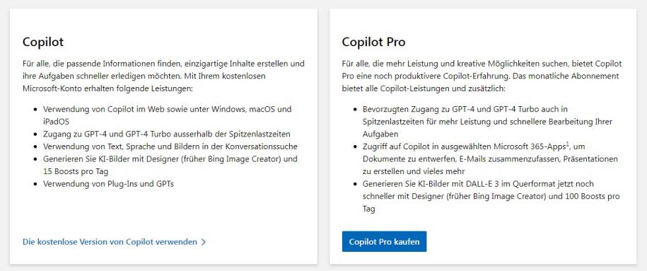 Für 21 Franken pro Monat gibt es Copilot Pro von Microsoft ...