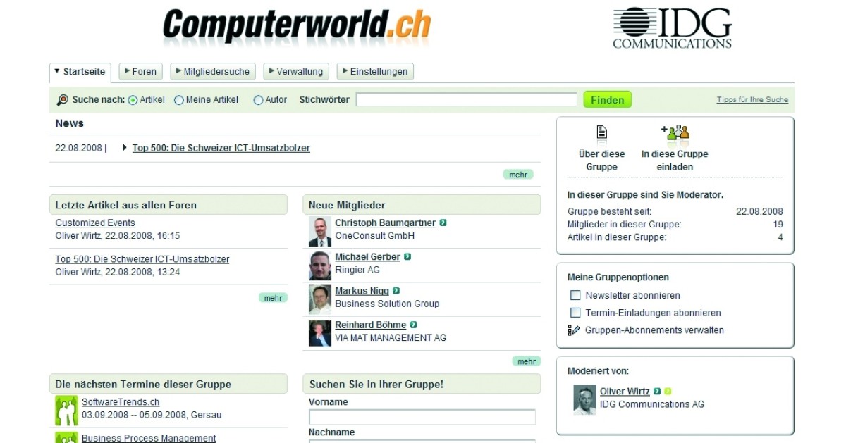 Computerworld auf Xing - computerworld.ch