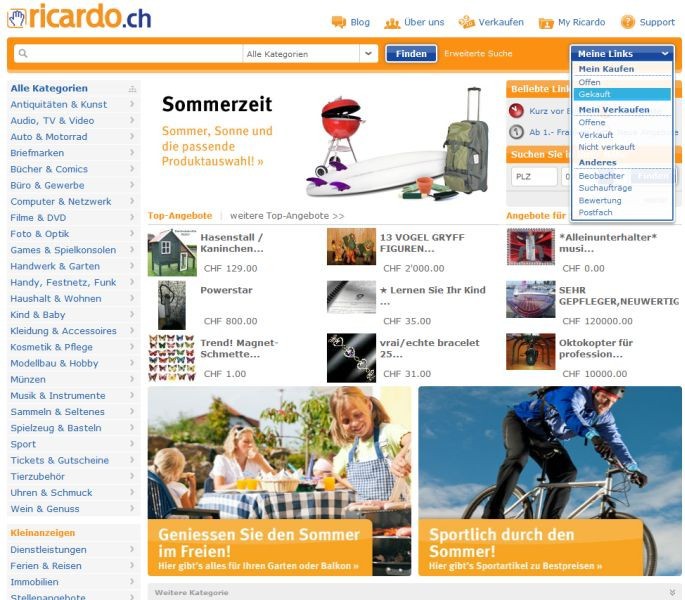 Ricardo.ch hat zwei Millionen User - computerworld.ch