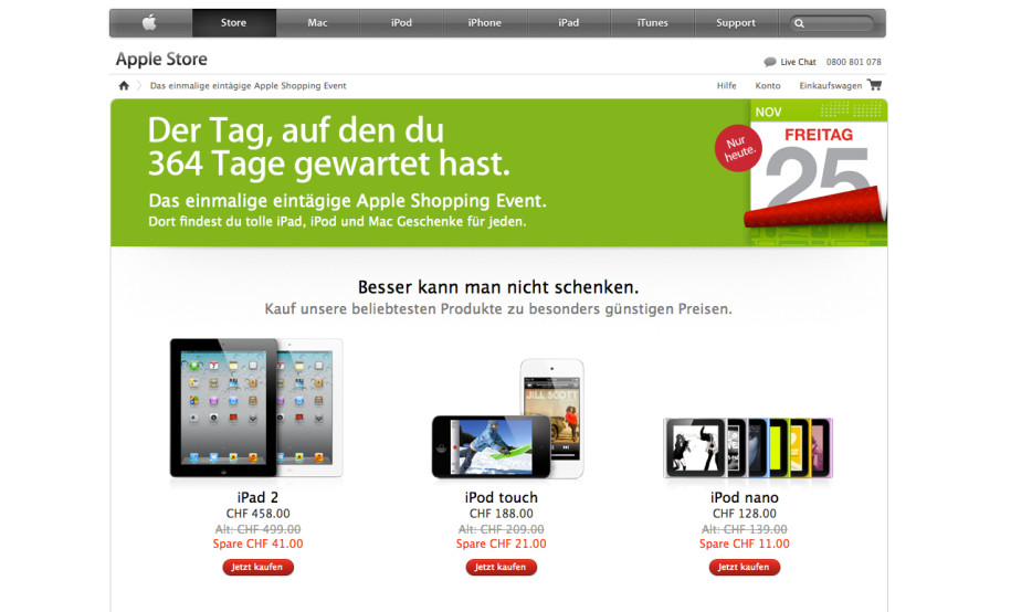 Apple Schweiz lockt mit Schnäppchen - computerworld.ch
