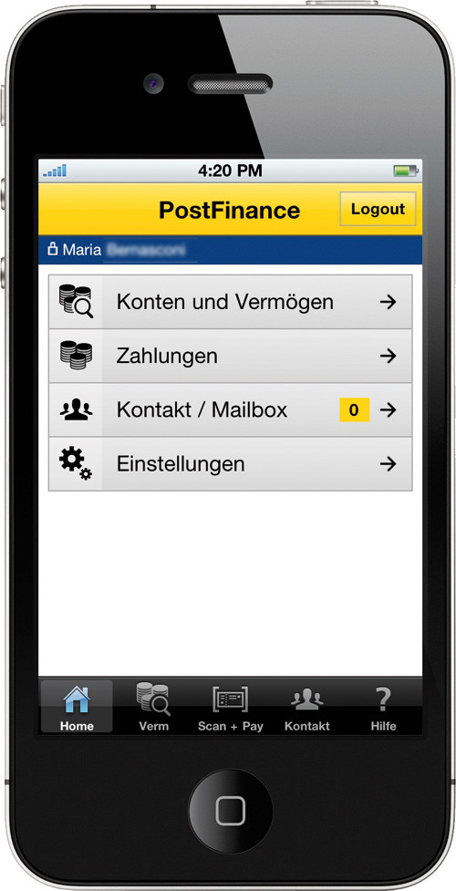 Mobile-Banking-Portal der PostFinance - computerworld.ch